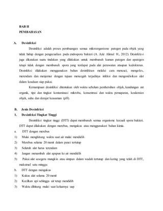 Makalah biologi dasar manusia desinfeksi | DOCX
