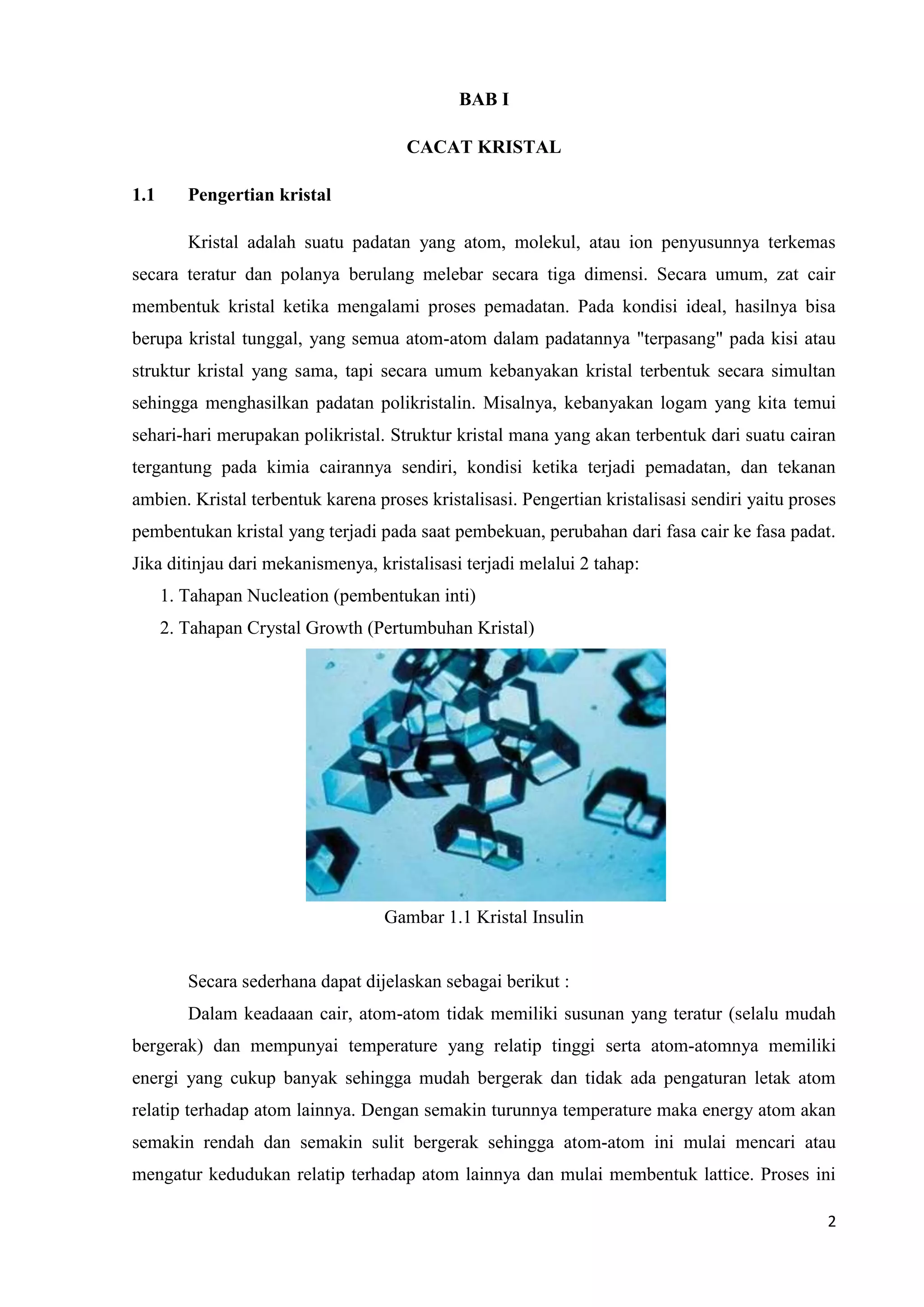 cacat kristal dan dislokasi | DOCX