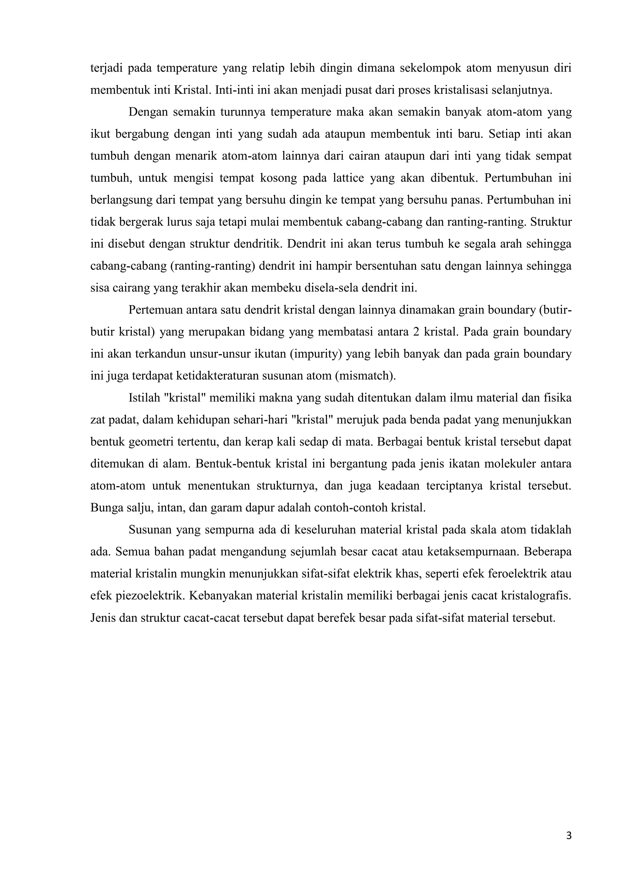 cacat kristal dan dislokasi | DOCX