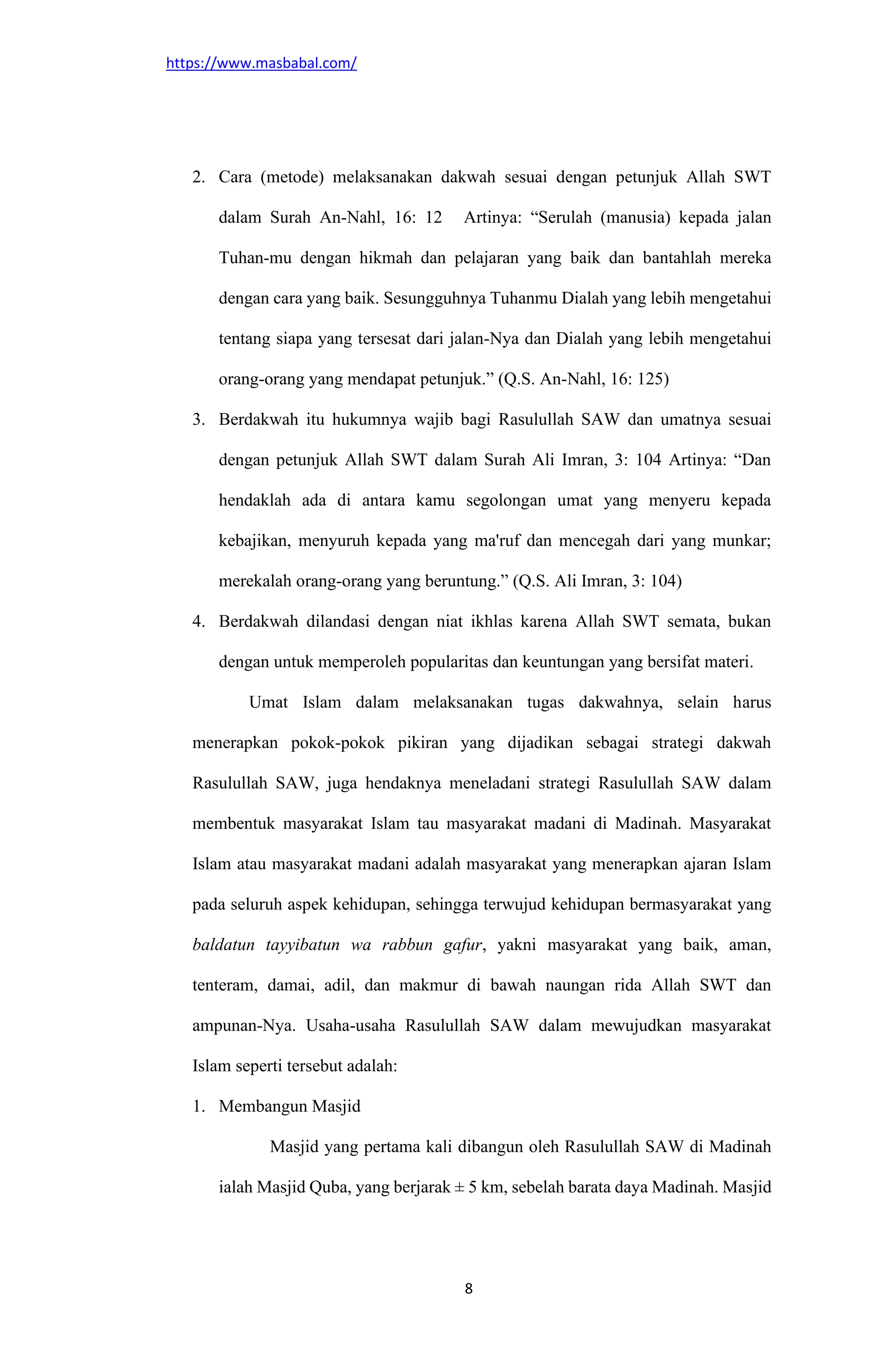 Makalah dakwah nabi periode madinah | PDF