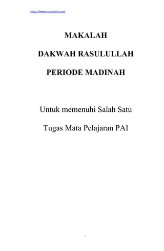 Makalah dakwah nabi periode madinah | PDF