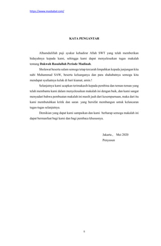 Makalah dakwah nabi periode madinah | PDF