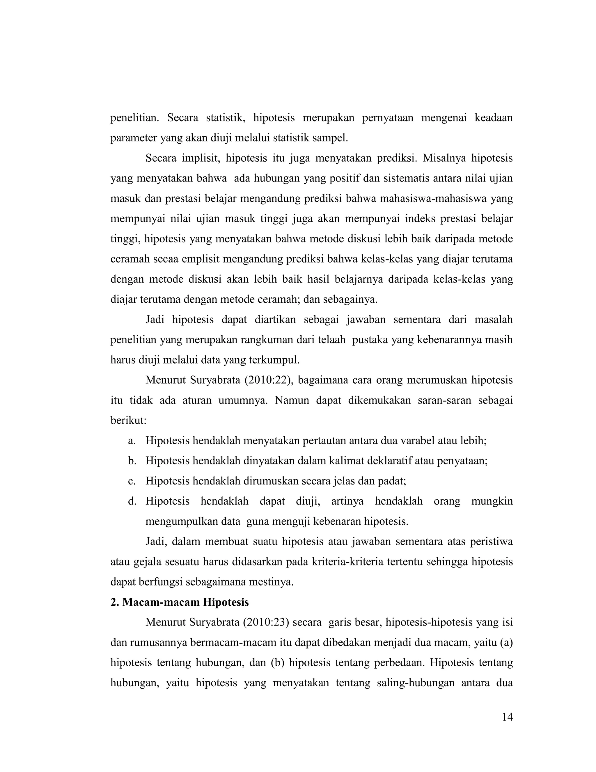 Dasar - dasar penelitian, variabel dan hipotesis | DOCX