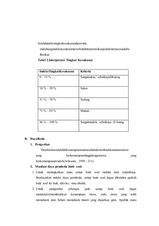 Makalah daya pembeda_dan_tingkat_kesukar | DOCX