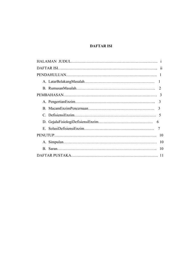 Makalah defisiensi enzim | DOCX