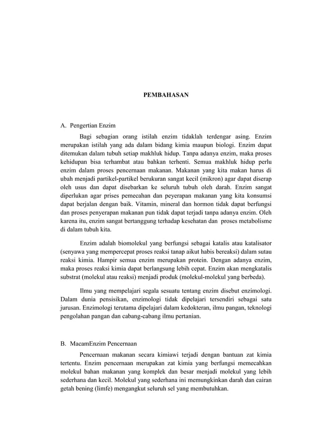 Makalah defisiensi enzim | DOCX