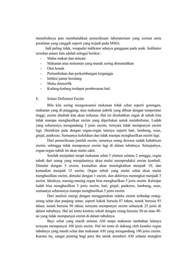 Makalah defisiensi enzim | DOCX