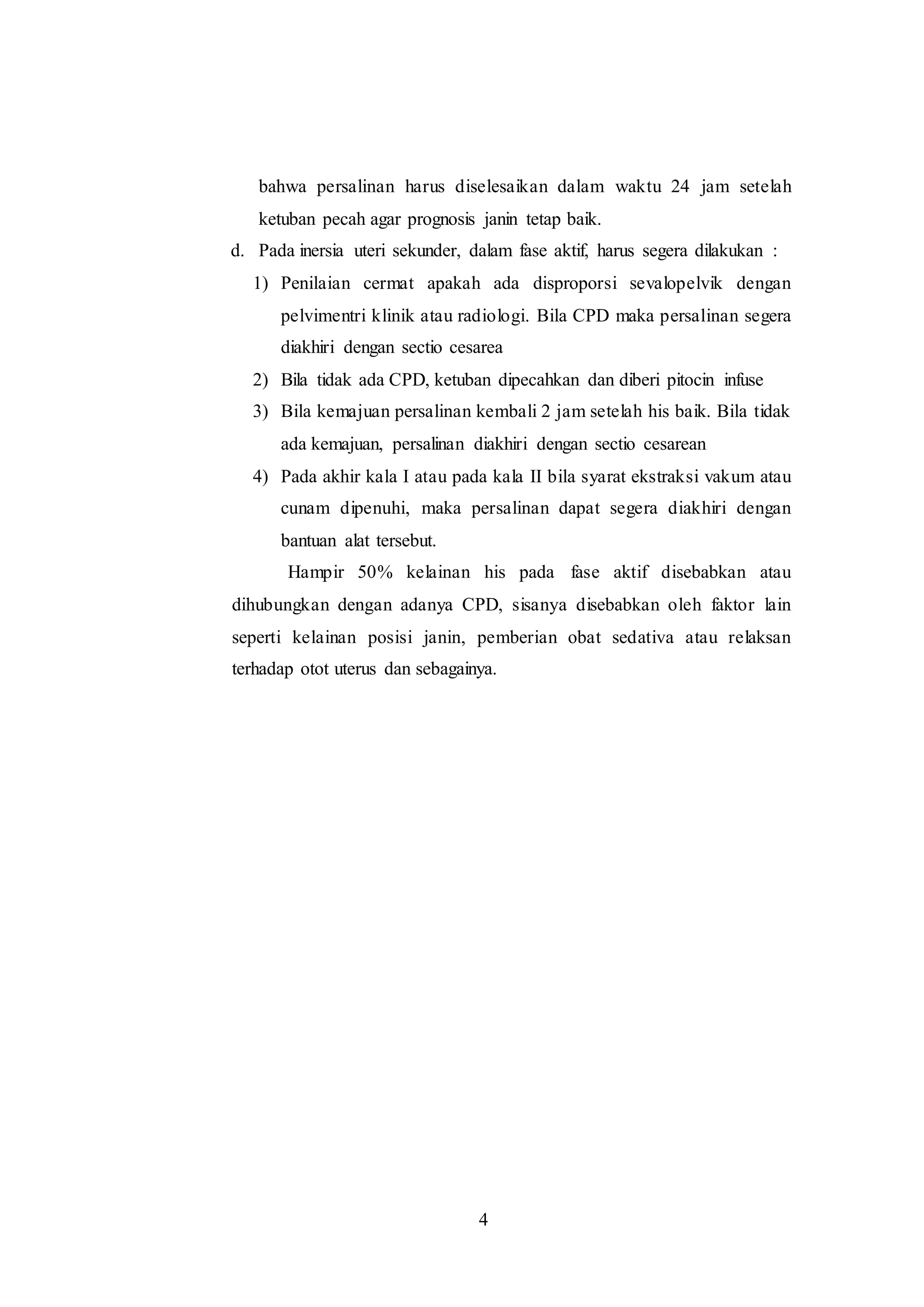 Makalah deteksi patologi persalinan kala 1 “inersia uteri” | DOCX