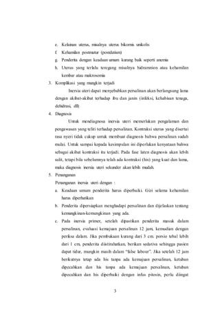 Makalah deteksi patologi persalinan kala 1 “inersia uteri” | DOCX