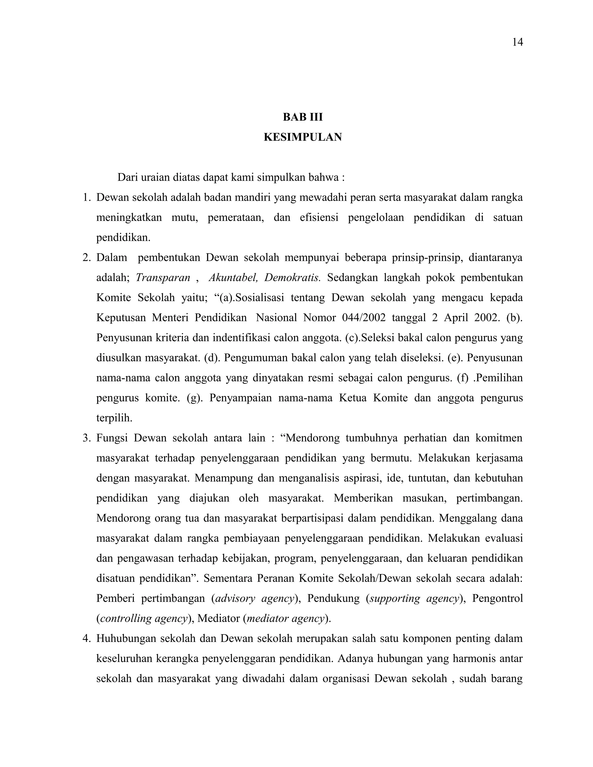 Makalah dewan sekolah | DOC