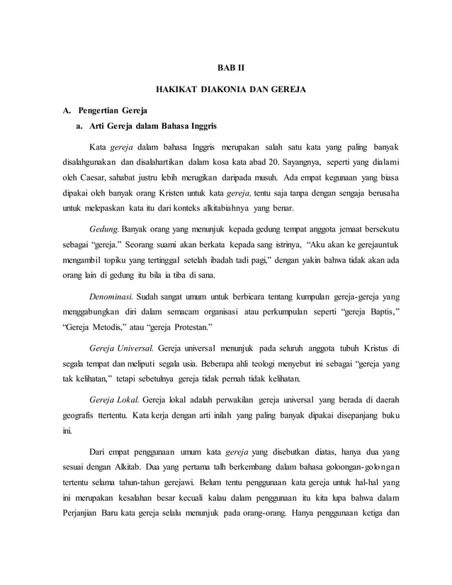 Makalah dogmatika peran diakonia dalam gereja | PDF