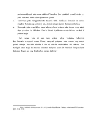 Makalah dogmatika peran diakonia dalam gereja | DOCX