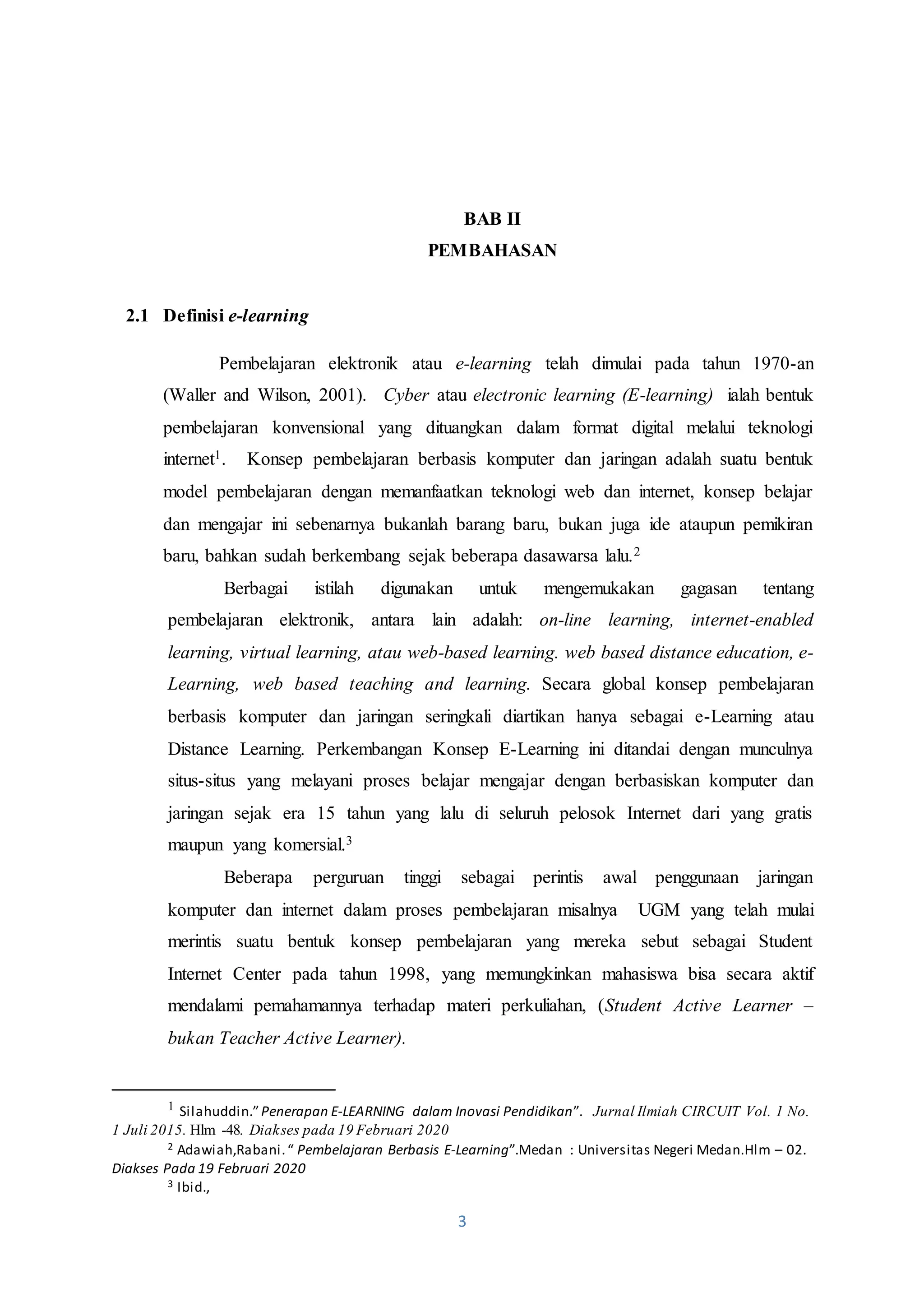 Makalah e learning amelia rizky | DOCX