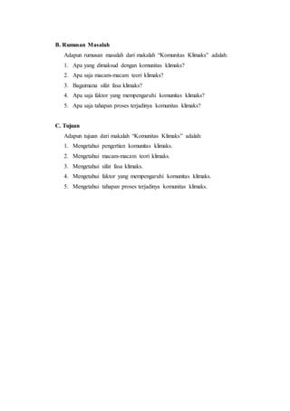Makalah Ekologi: Komunitas Klimaks | DOCX