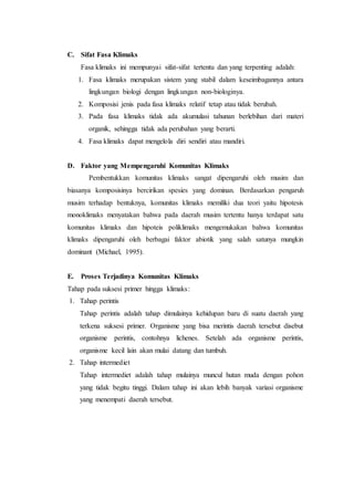 Makalah Ekologi: Komunitas Klimaks | DOCX