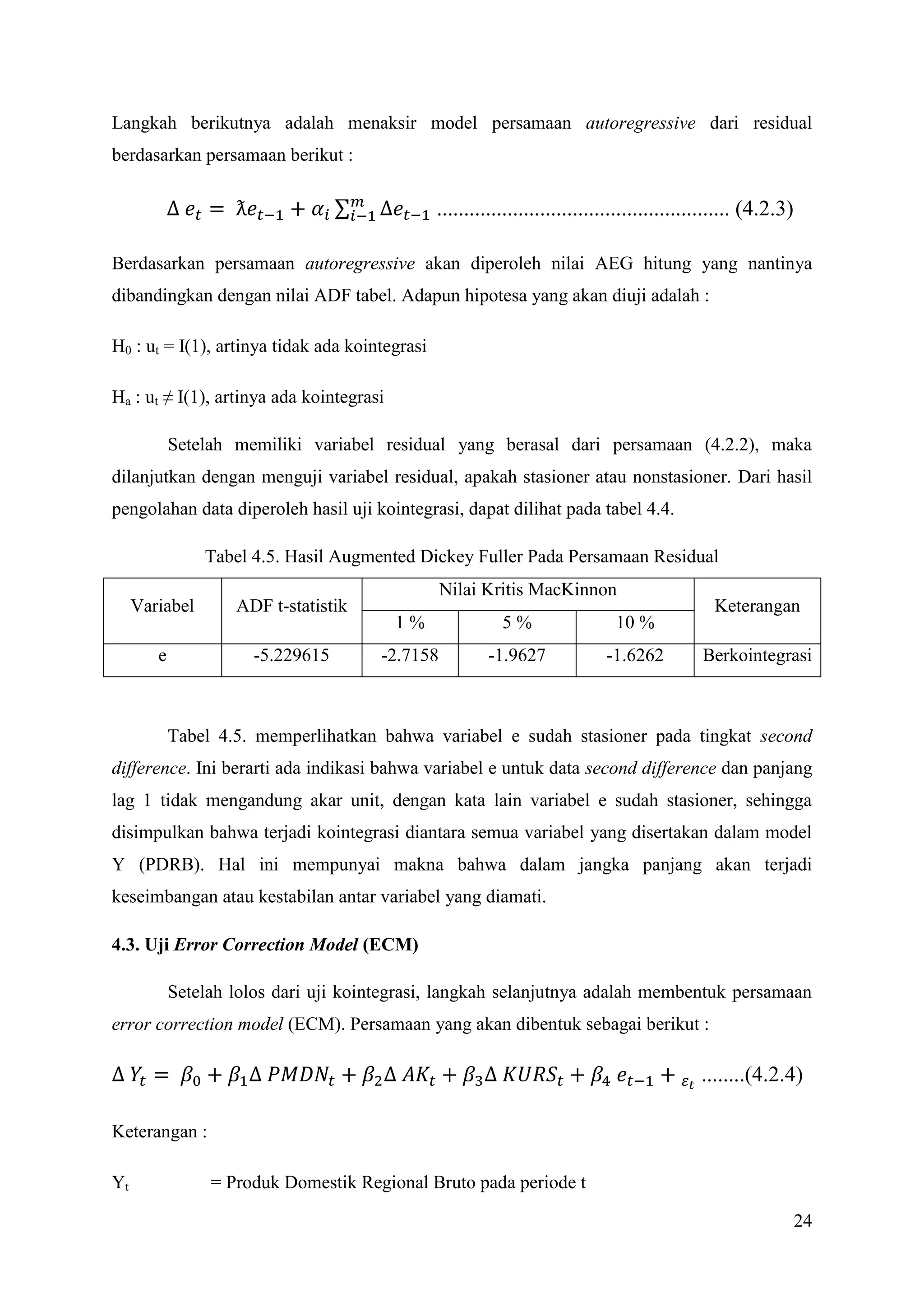 Makalah ekonometrika -ECM | PDF