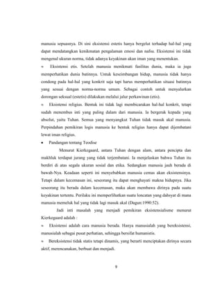 Makalah eksistensialisme | DOCX