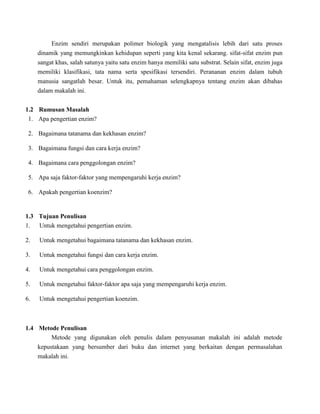 Makalah enzim | PDF