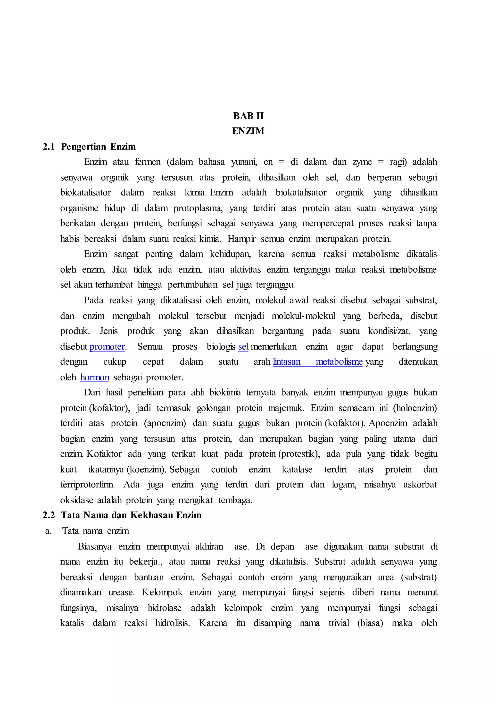 Makalah enzim | DOCX