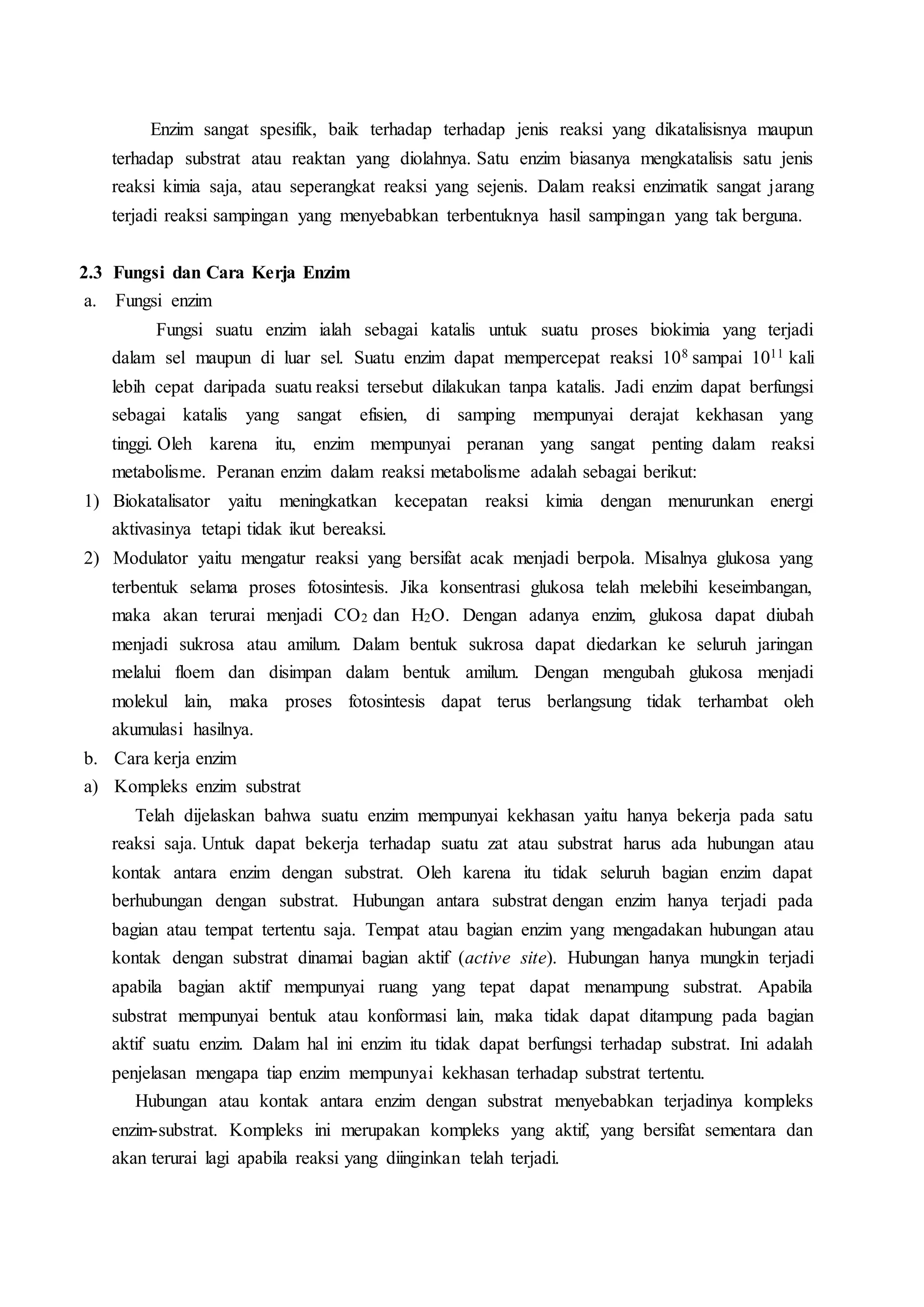 Makalah enzim | DOCX