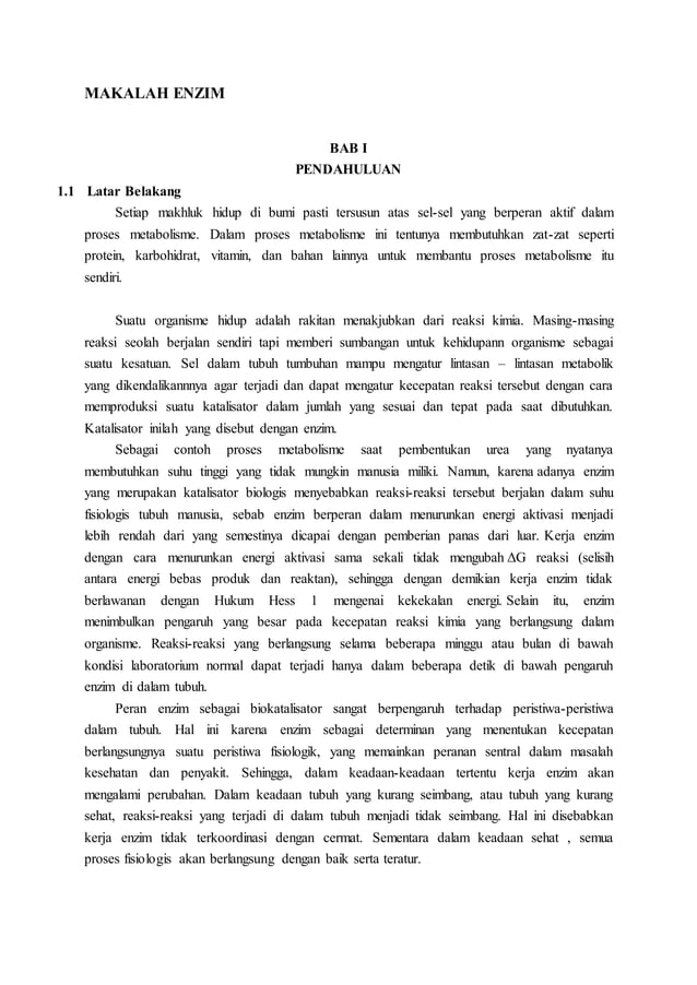 Makalah enzim | DOCX
