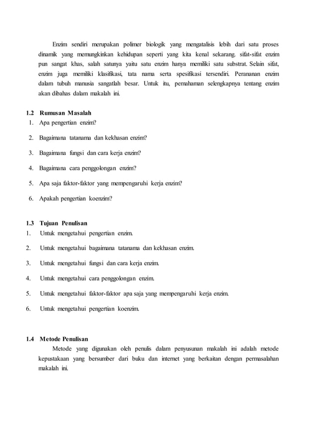 Makalah enzim | DOCX