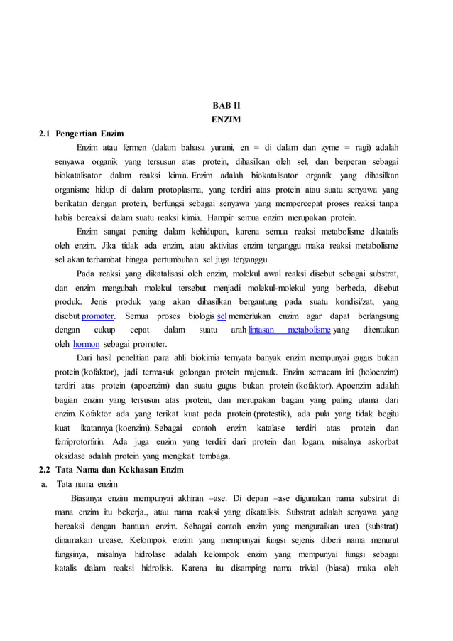 Makalah enzim | DOCX