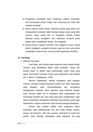Makalah ergonomi dan faal kerja | DOCX