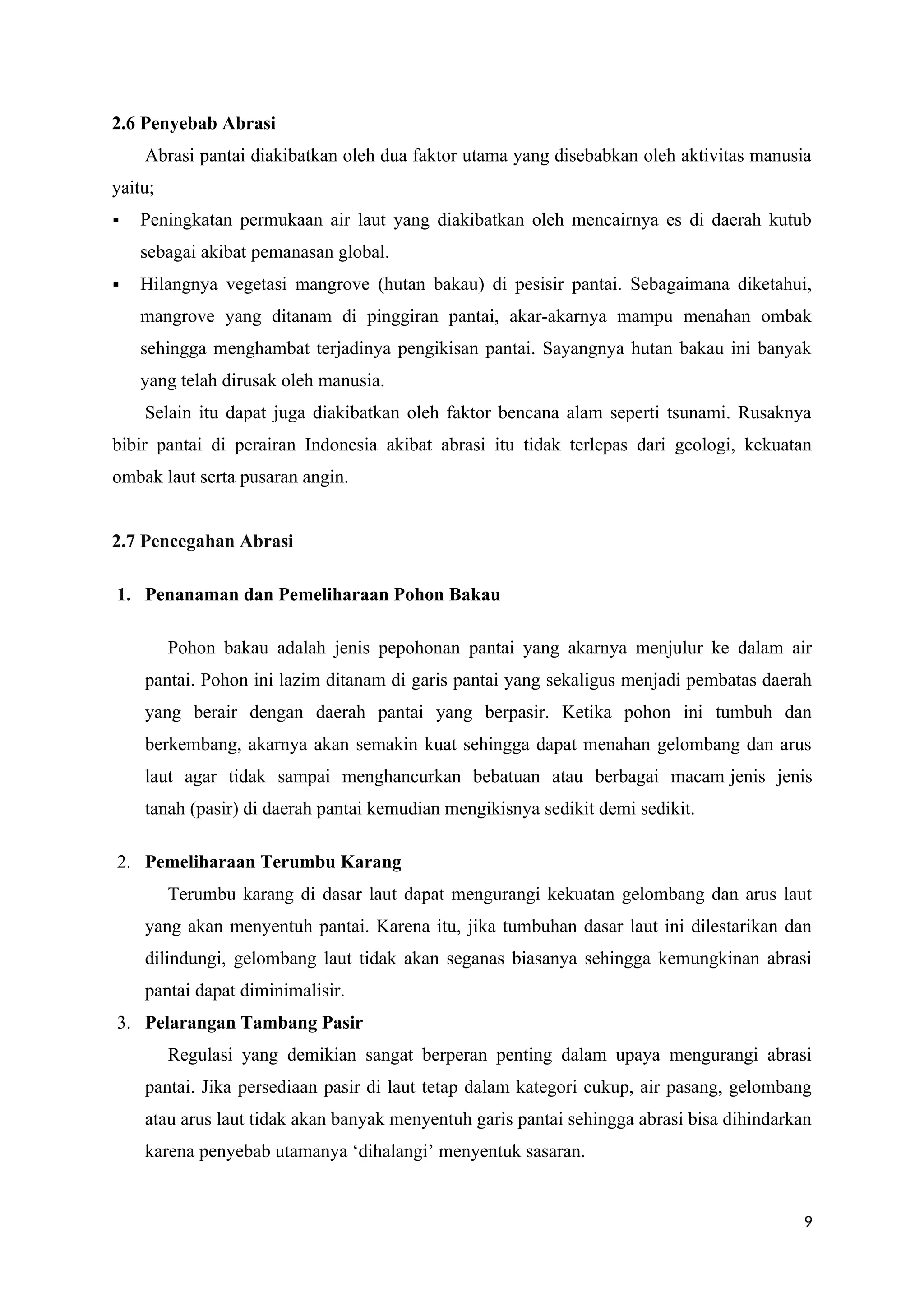 makalah erosi abrasi terlengkap dan banyak pembahasan | DOCX