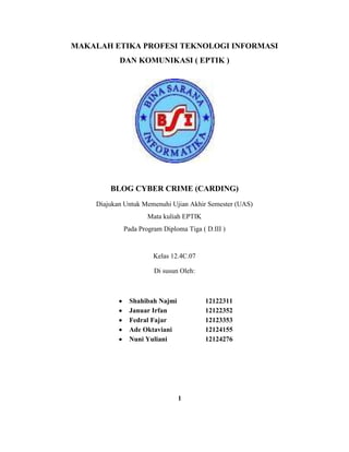 Makalah etika profesi teknologi informasi | DOCX