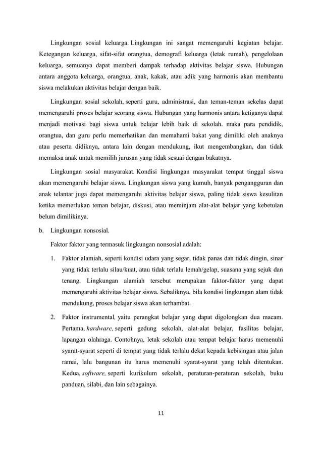 Makalah faktor faktor yang mempengaruhi belajar (kelompok 10) | DOCX