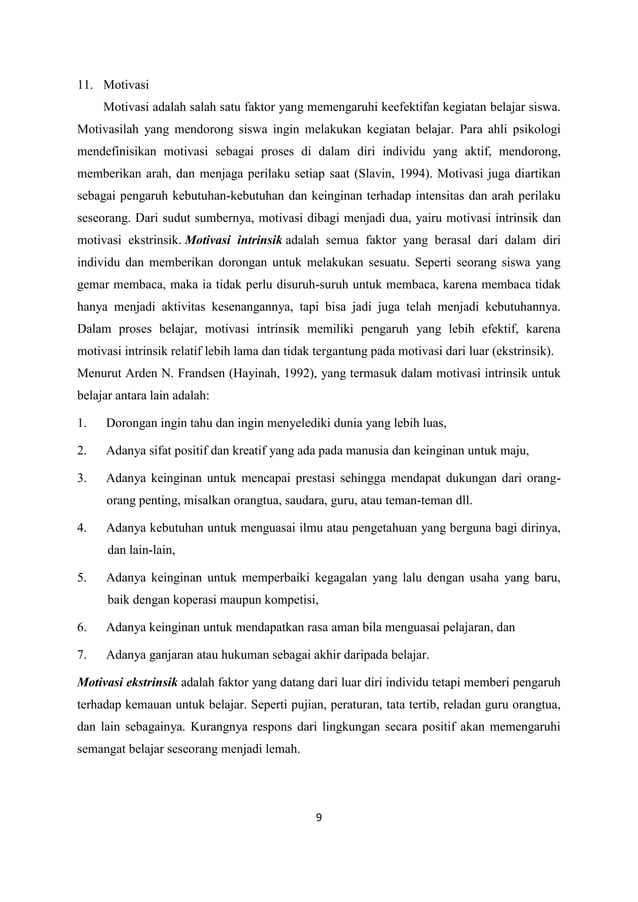 Makalah faktor faktor yang mempengaruhi belajar (kelompok 10) | DOCX