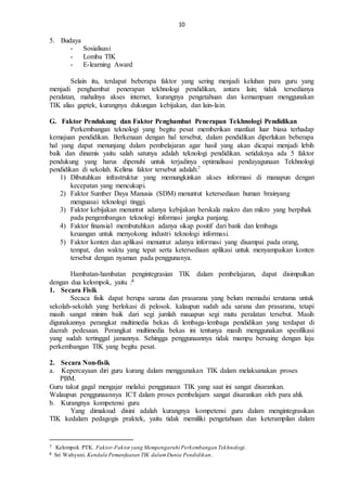 Makalah faktor yang mempengaruhi ict dalam pendidikan | PDF