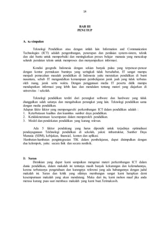 Makalah faktor yang mempengaruhi ict dalam pendidikan | PDF