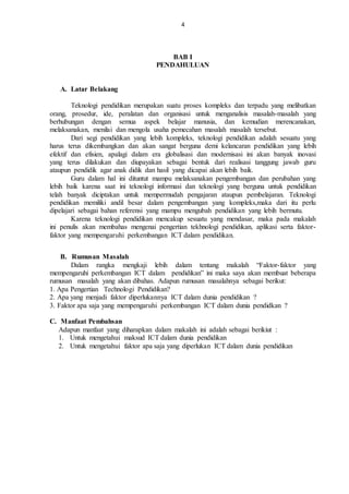Makalah faktor yang mempengaruhi ict dalam pendidikan | PDF