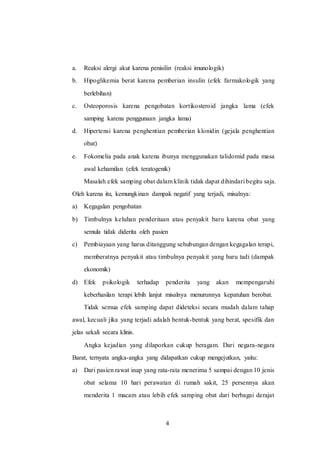 Makalah farmakologi efek samping obat dan cara pengatasannya | DOCX