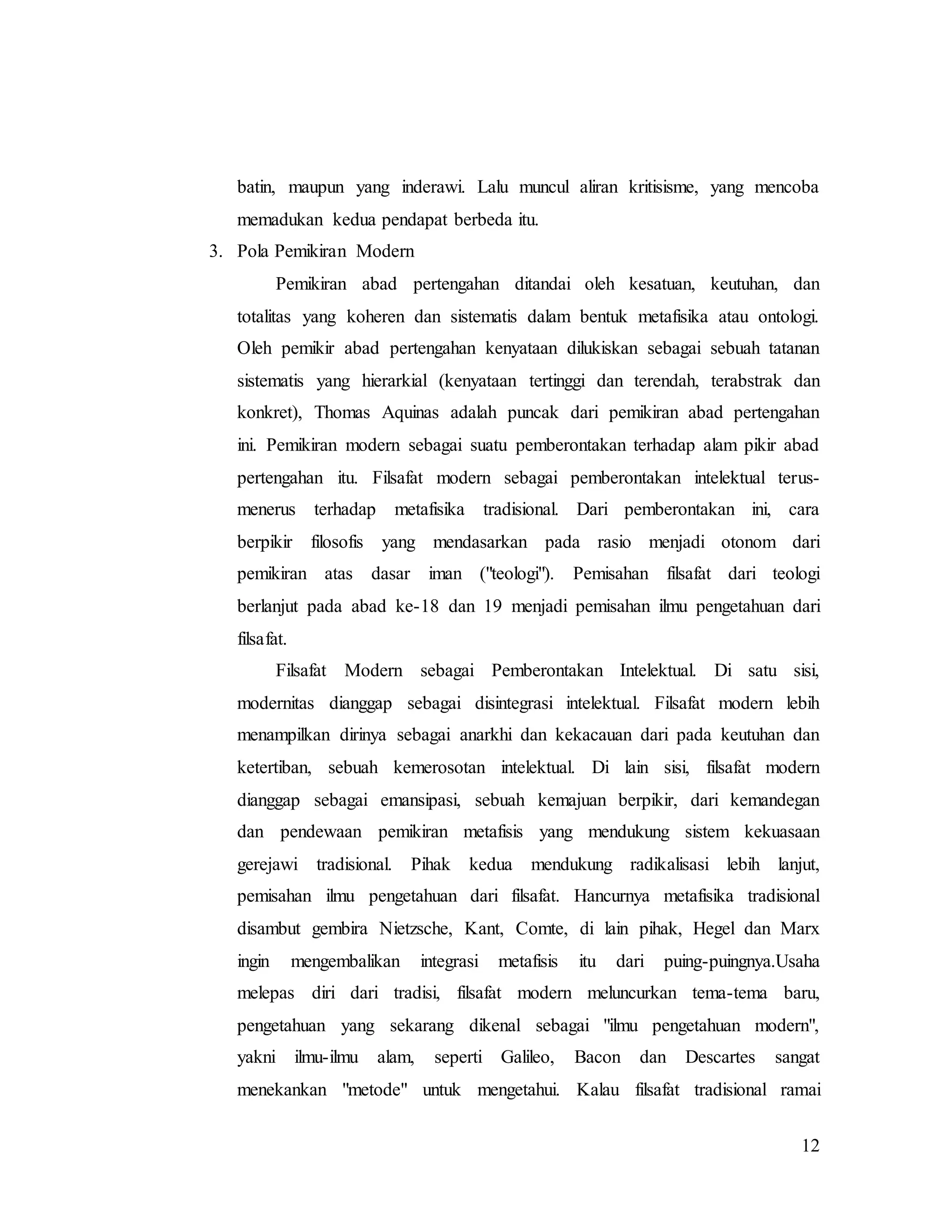 Perbandingan Filsafat Ilmu Modern dan Postmodern | DOCX