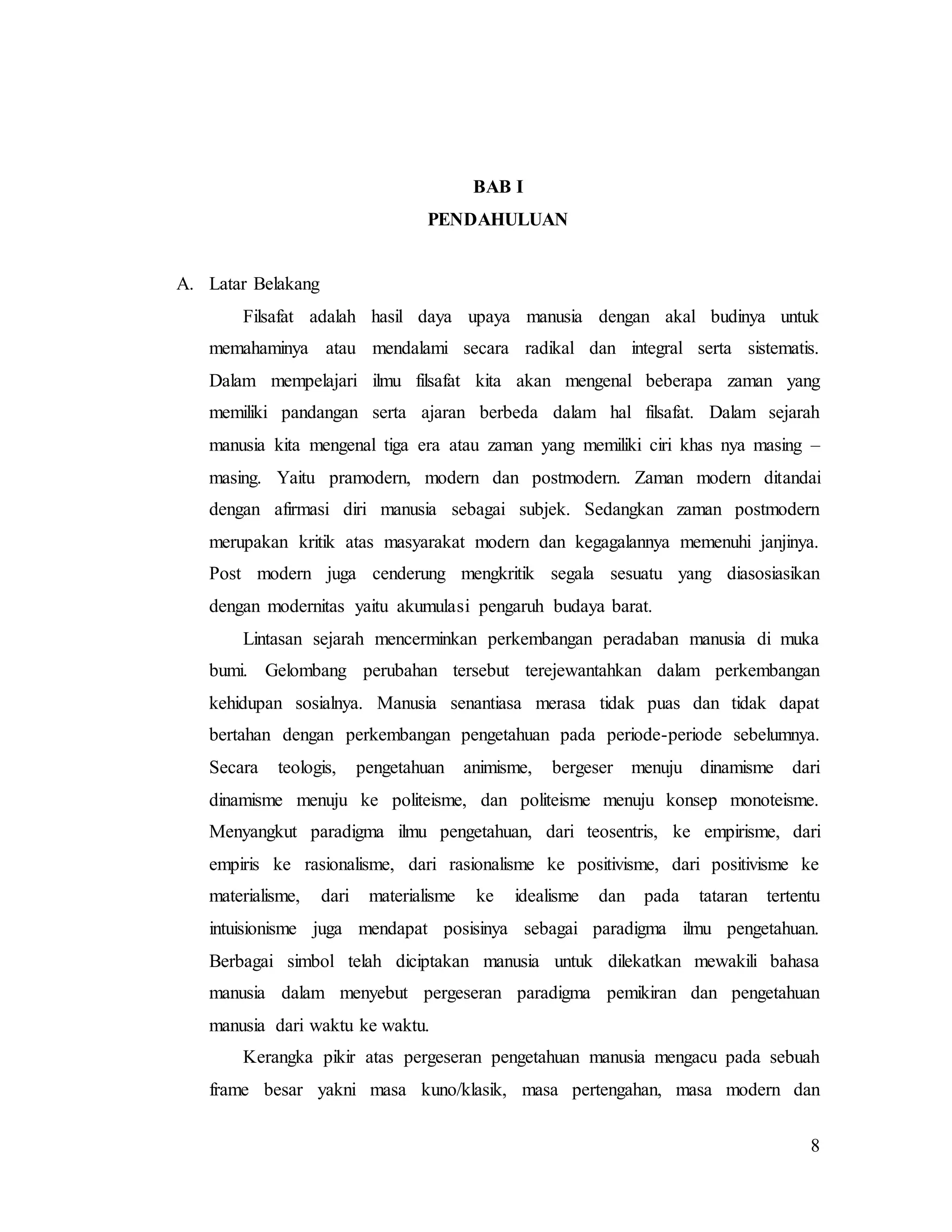 Perbandingan Filsafat Ilmu Modern dan Postmodern | DOCX