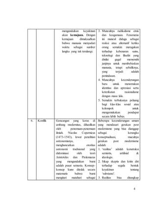 Perbandingan Filsafat Ilmu Modern dan Postmodern | DOCX