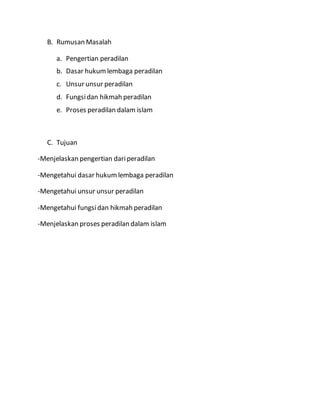 Makalah fiqih Peradilan dalam Islam Kelas XI | DOCX