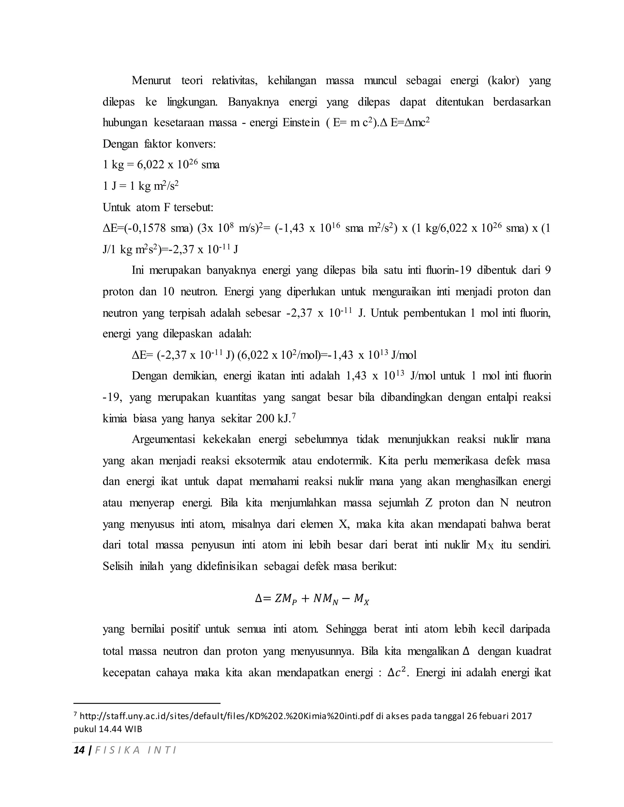 Makalah fisika inti ( Kesetimbangan Radioaktif) | DOCX