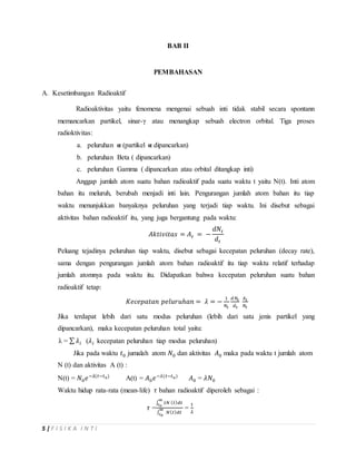 Makalah fisika inti ( Kesetimbangan Radioaktif) | DOCX