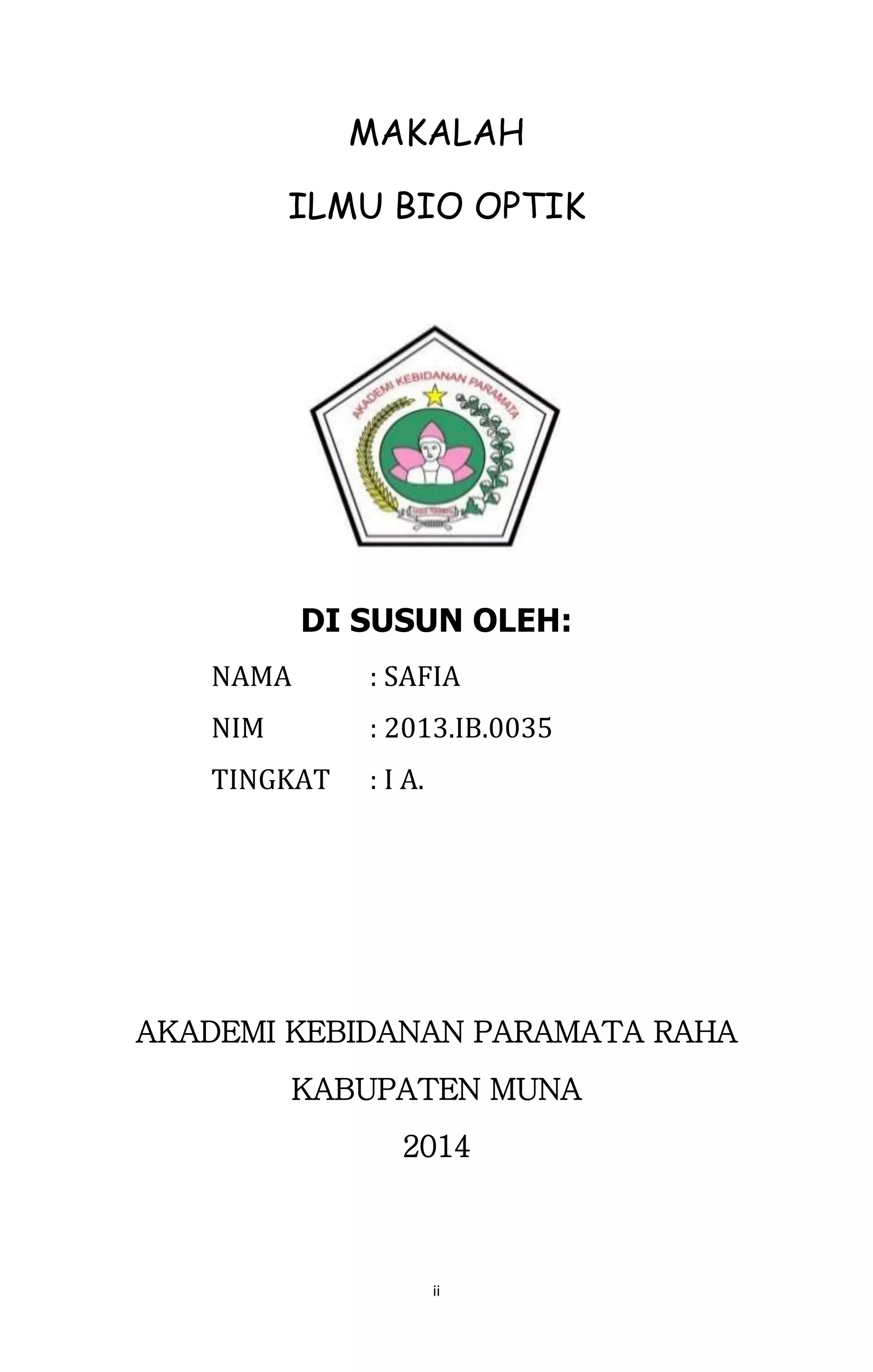 Makalah fisika kesehatan optik | DOCX