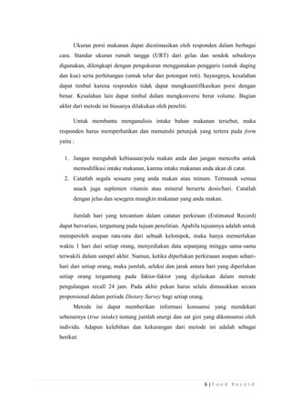 Makalah food record firda amalia 125070301111009 | PDF