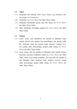GAGASAN SEA POWER THEORY (TEORI KAKUATAN LAUT) DARI ALFRED THAYER MAHAN ...