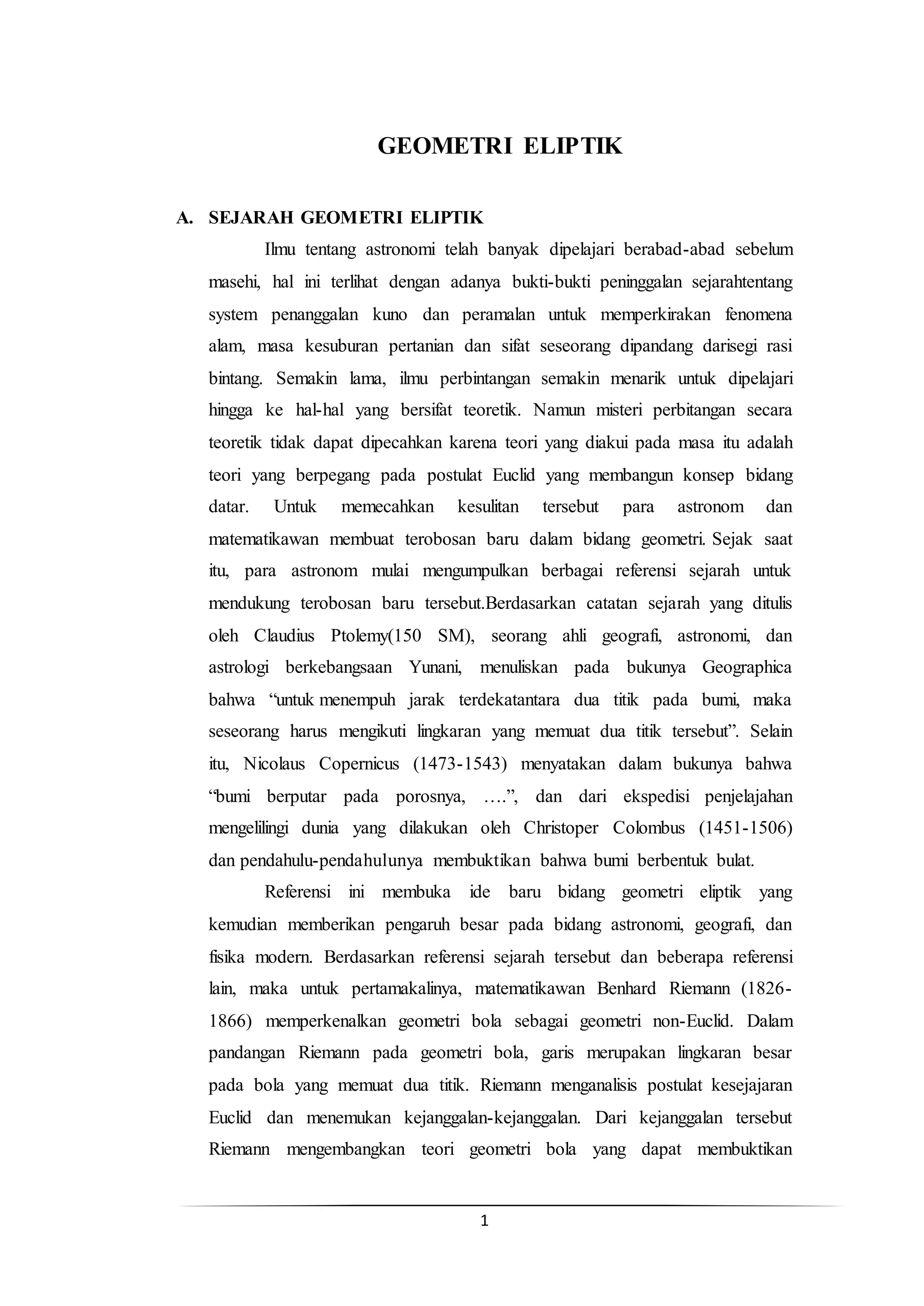 Geometri Eliptik | DOCX