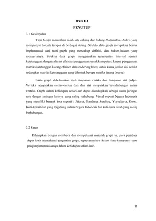 Pengertian dan Representasi Graph | PDF