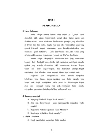 hadis maudhu" | DOCX