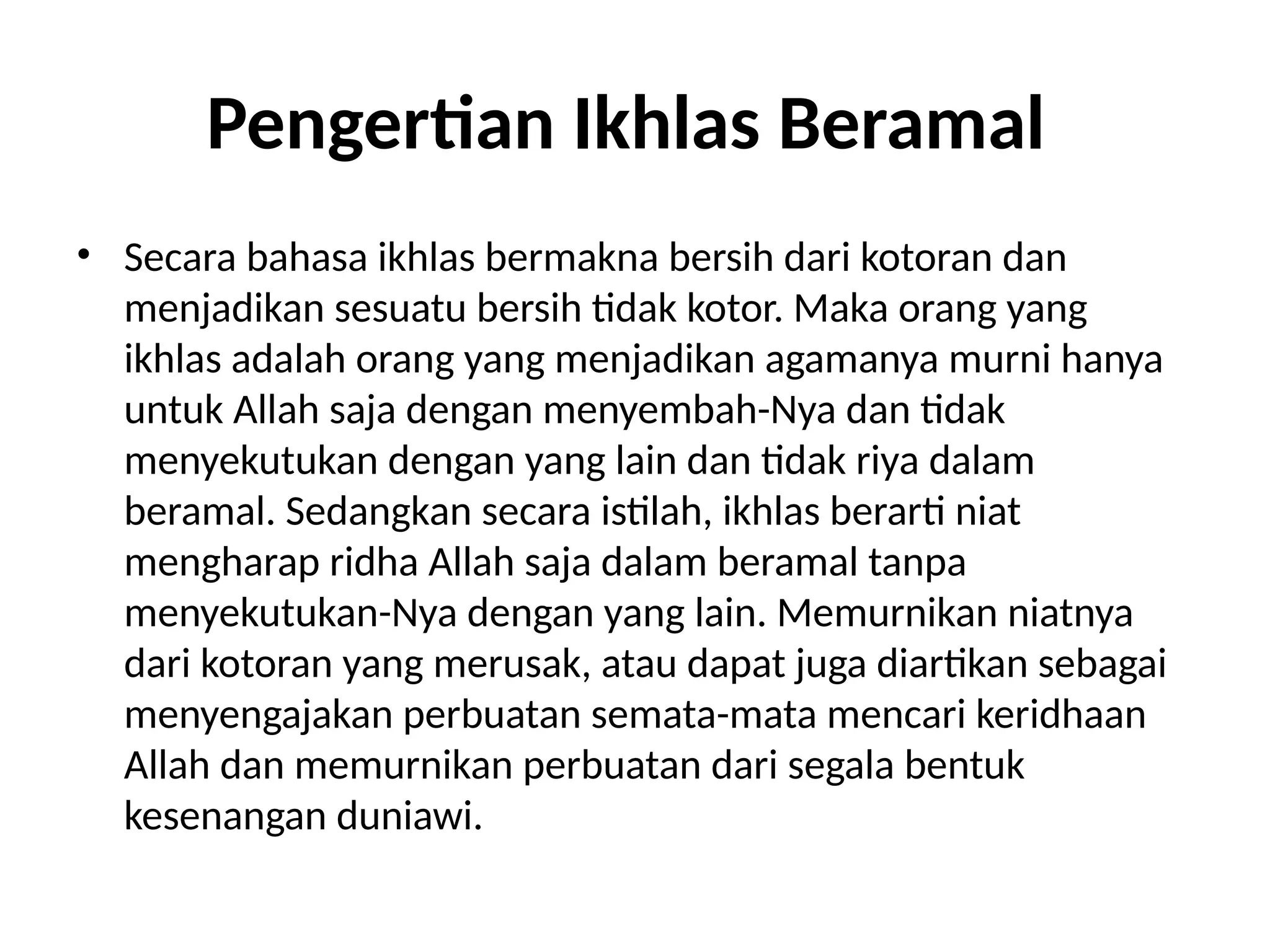 Makalah Hadist tentang Ikhlas Beramal.pptx