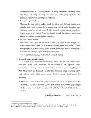 Makalah hadits mutawatir dan hadits ahad | DOCX
